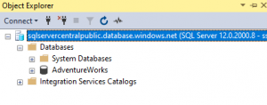 Connecting to AdventureWorks on Azure – SQLServerCentral