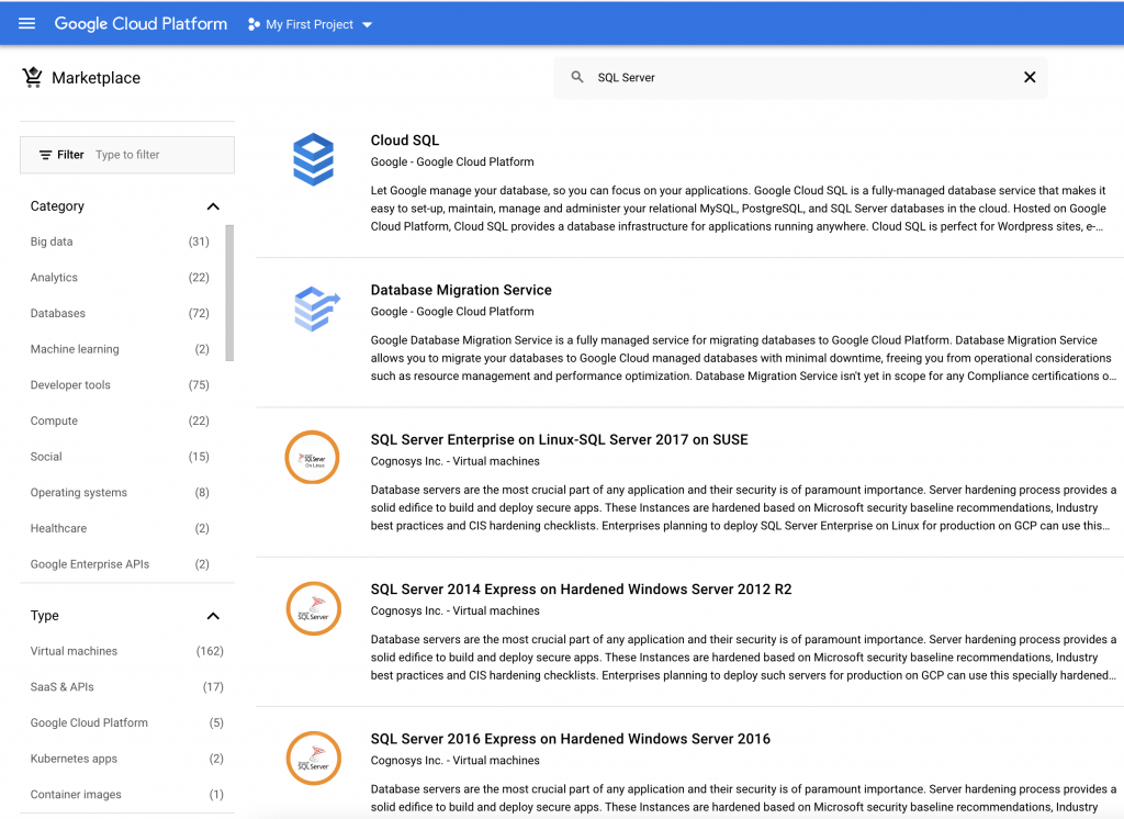 Running Sql Server On Oracle And Google Cloud Sqlservercentral