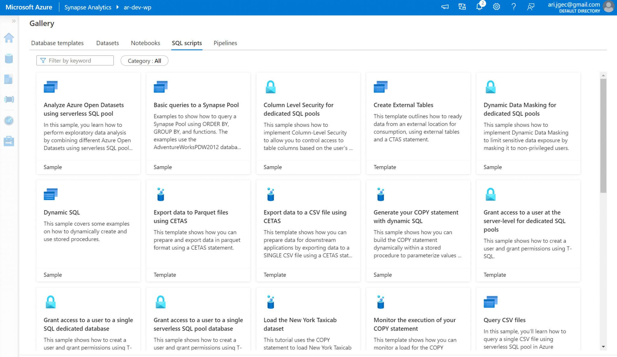 Exploring Knowledge Center in Azure Synapse Analytics – SQLServerCentral