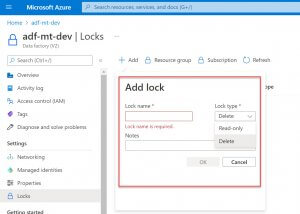 Prevent Accidental Resource Deletion Using Locks in Azure Data Factory ...