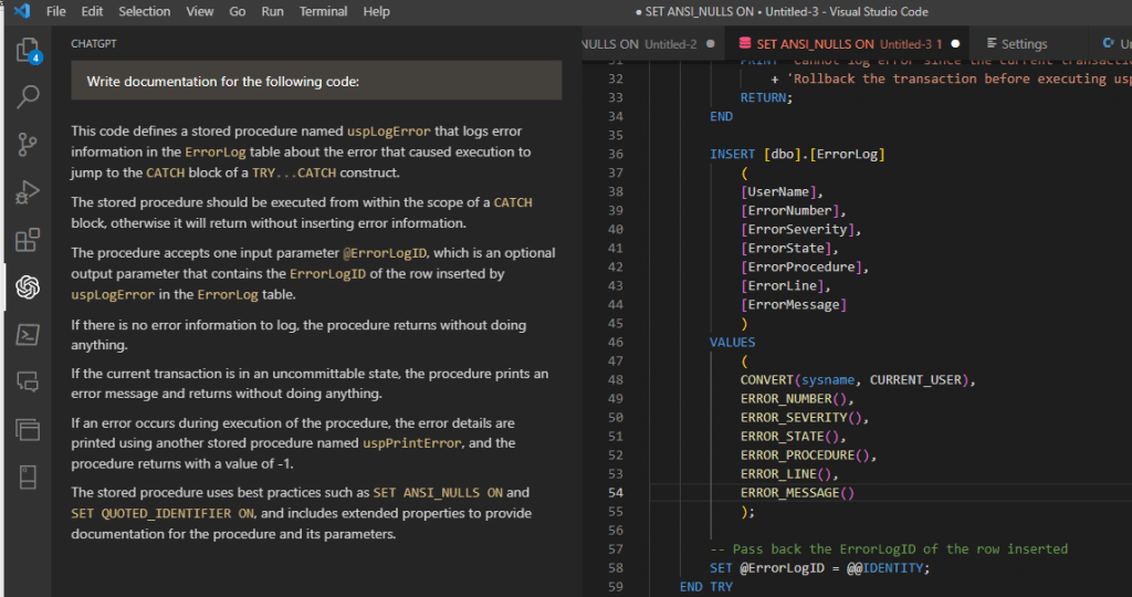How to work with ChatGPT in Visual Studio Code – SQLServerCentral
