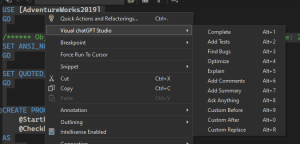 ChatGPT in Visual Studio tutorial – SQLServerCentral