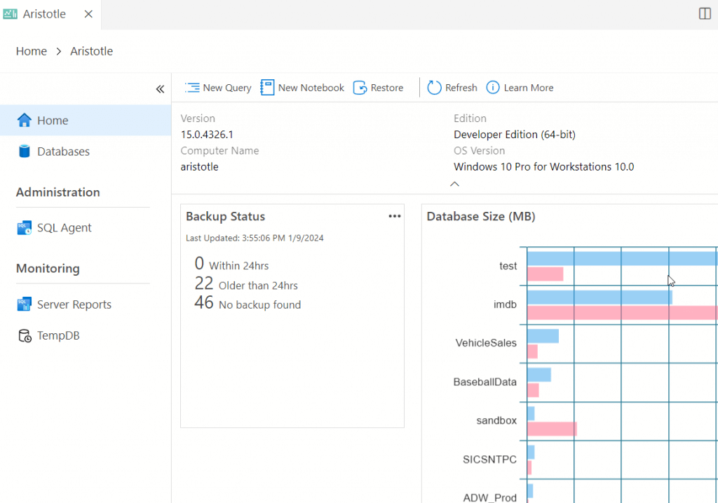 Server Dashboards in Azure Data Studio – SQLServerCentral