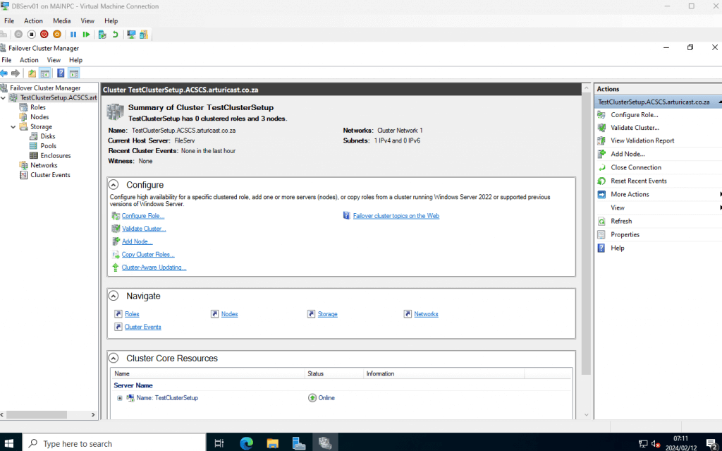 Set up a Windows Server Fail-over Clusters (As a Precursor to High Availability in Standard ...
