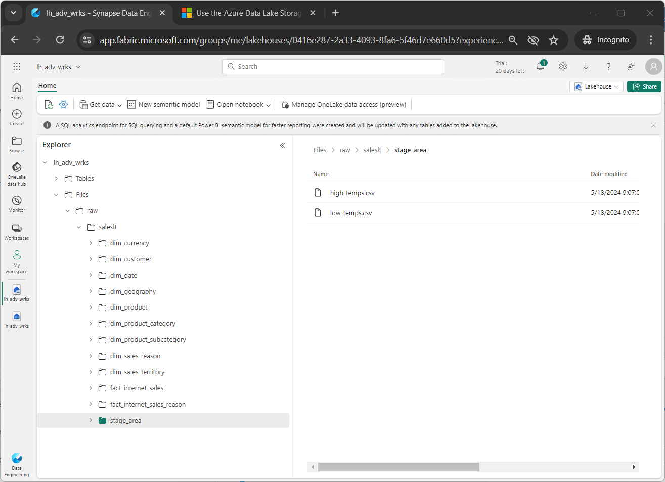 Control OneLake with Storage Explorer – Data Engineering with Fabric ...